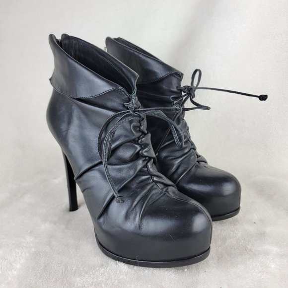 Paul La Voilette | Shoes | Paul La Violette Black Leather Creped String ...